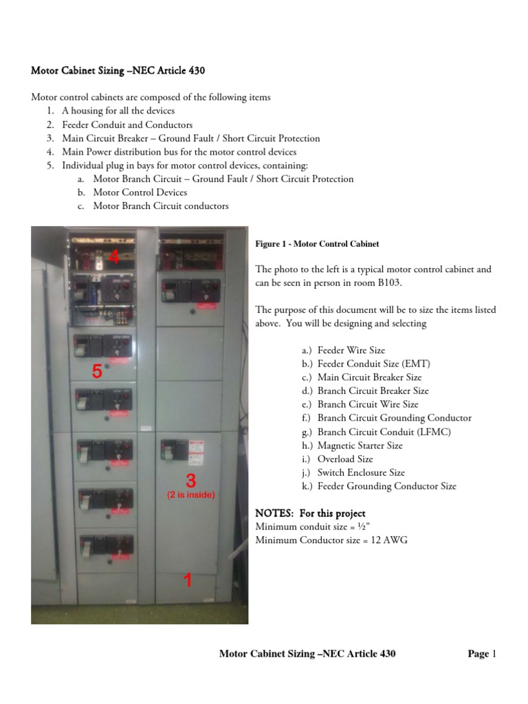 Figure 1 - Motor Control Cabinet | PDF | Electrical Engineering | Power ...