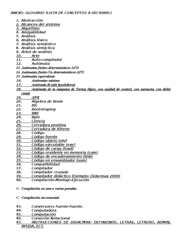 GLOSARIO terminos informaticos | Compilador | Ingeniería Informática