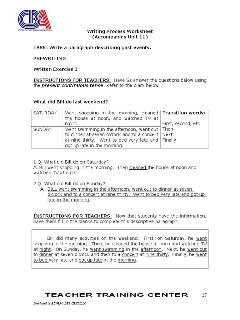 Writing Process Worksheet UNIT 11 Ramossssssssssssss | PDF