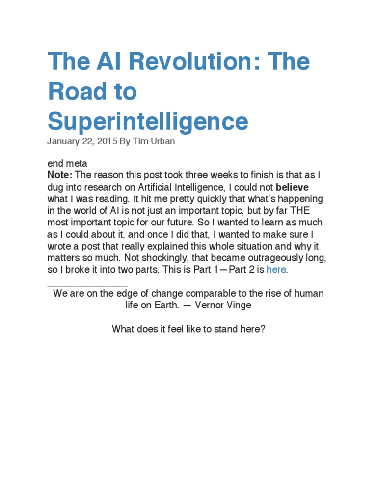 The AI Revolution | PDF | Technological Singularity | Artificial ...