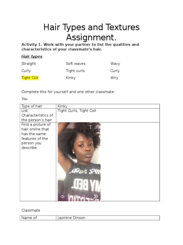 Hair Types and Textures Assignment | PDF | Hair | Skin