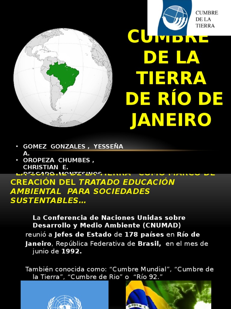 Cumbre de Río de Janeiro 1992 | Desarrollo sostenible | Sustentabilidad