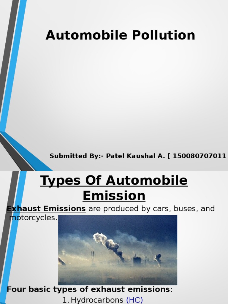 Automobile Pollution | PDF | Exhaust Gas | Emission Standard
