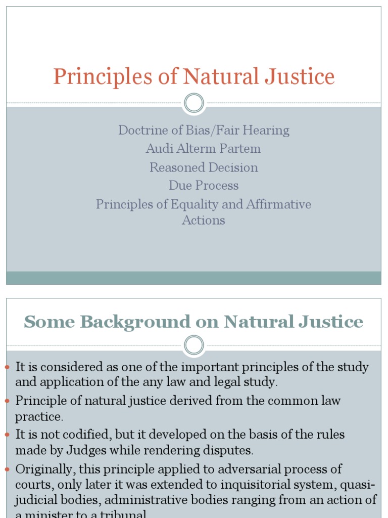 Principle of Natural Justice_Chapter 9 | Due Process Clause ...