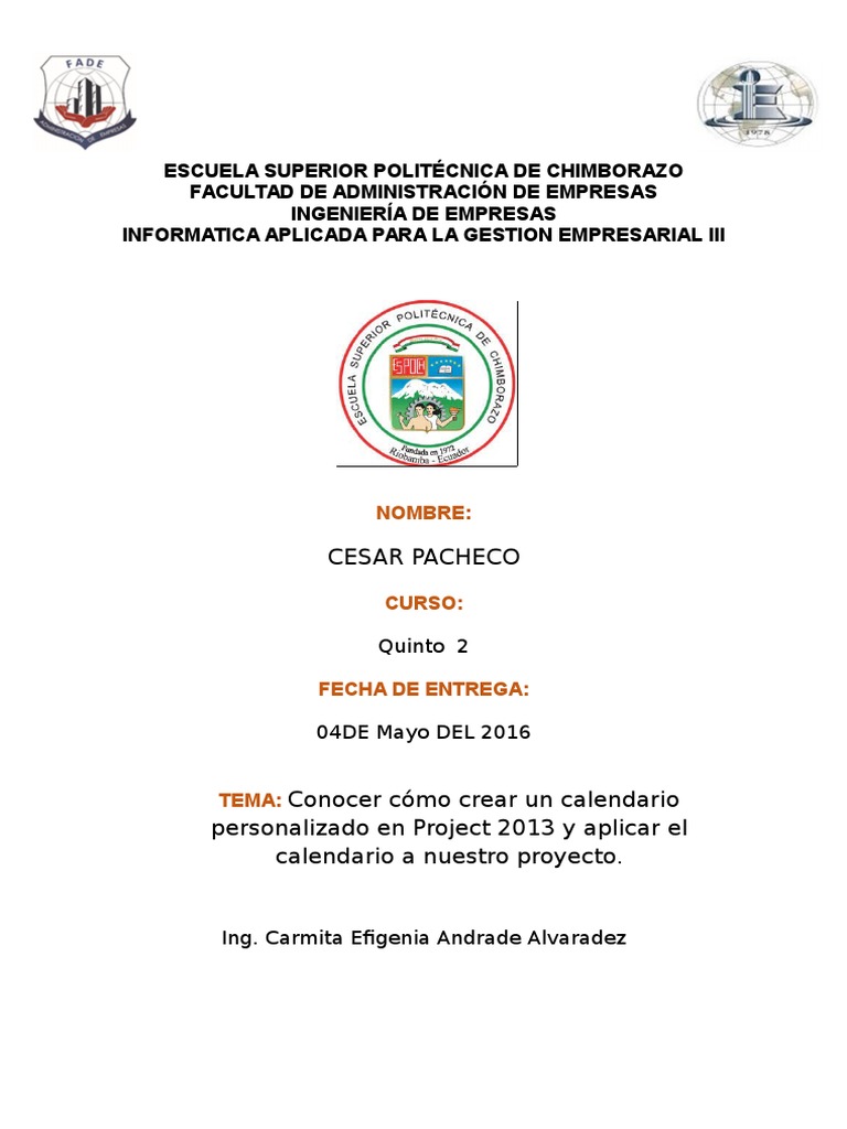 Calendario en Project | PDF | Calendario | Microsoft