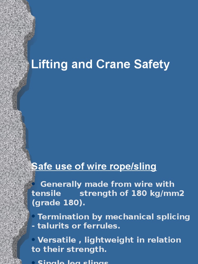 Crane and Lifting Safety | Rope | Wire