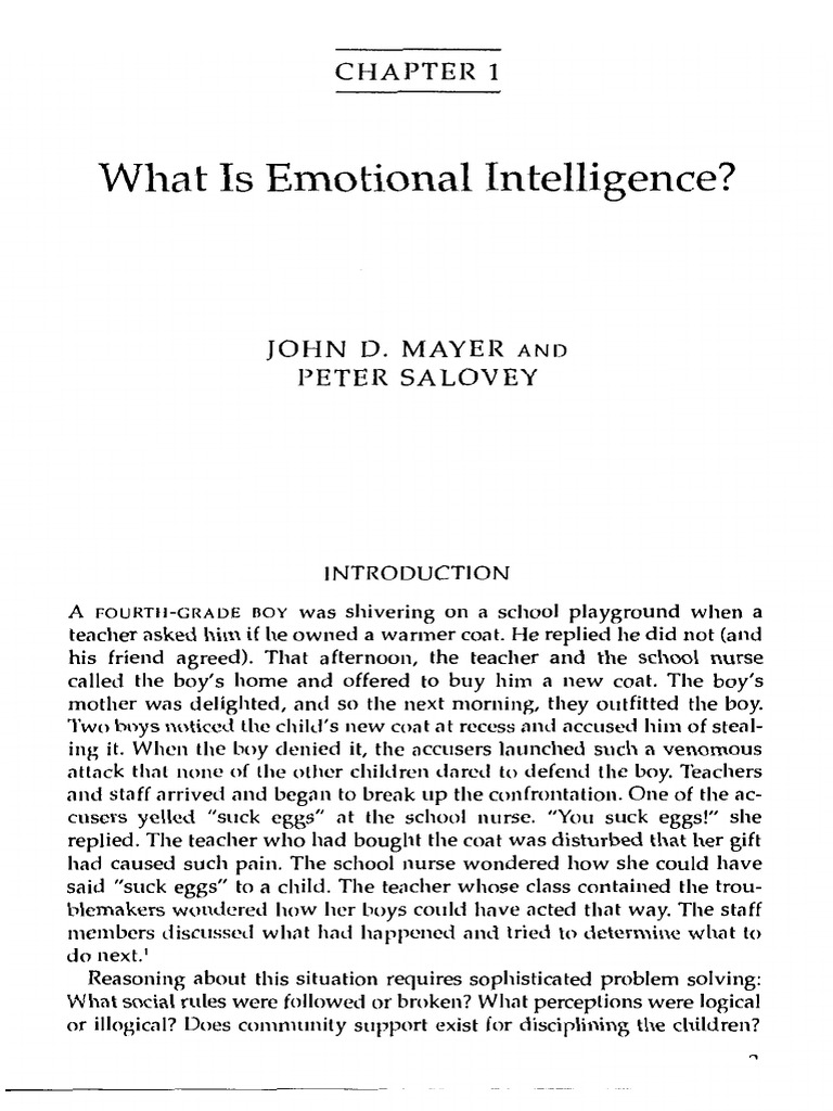 Mayer Salovey 1997 What Is Emotional Intelligence Pdf