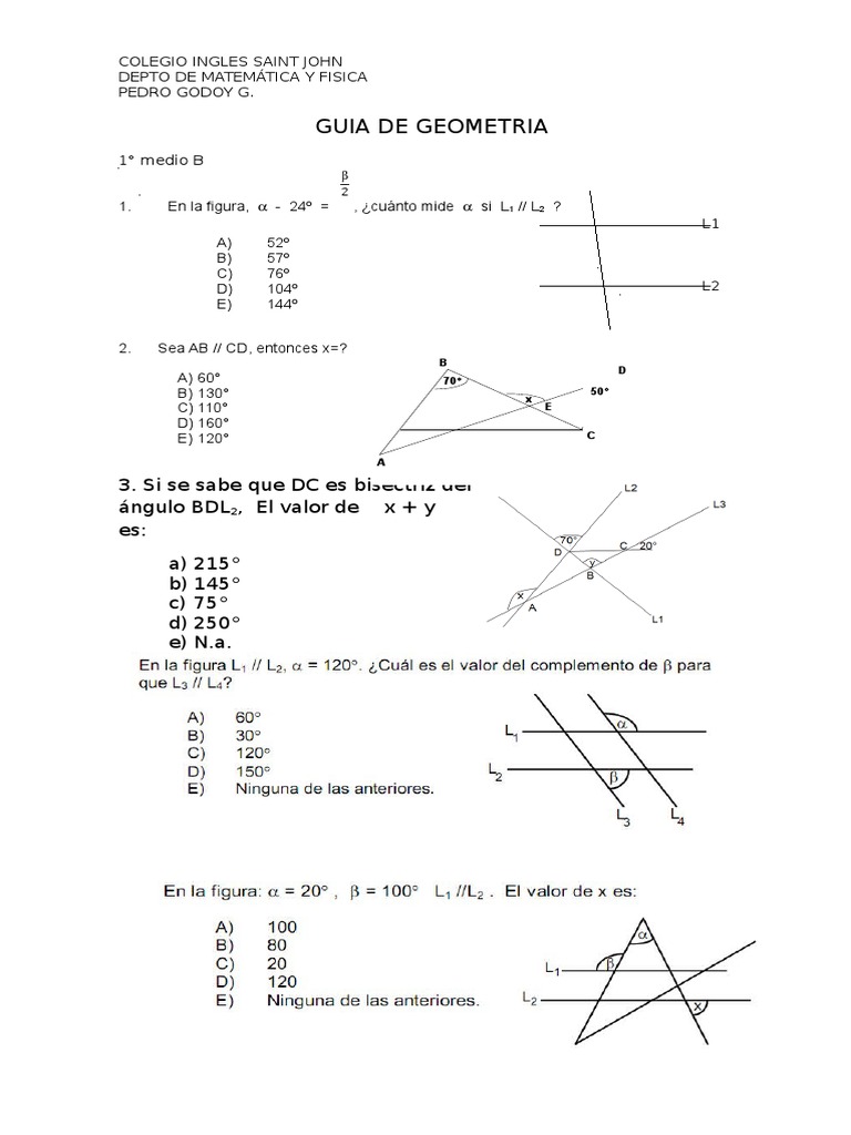 Guia Geo Triangulo y Angulos | PDF