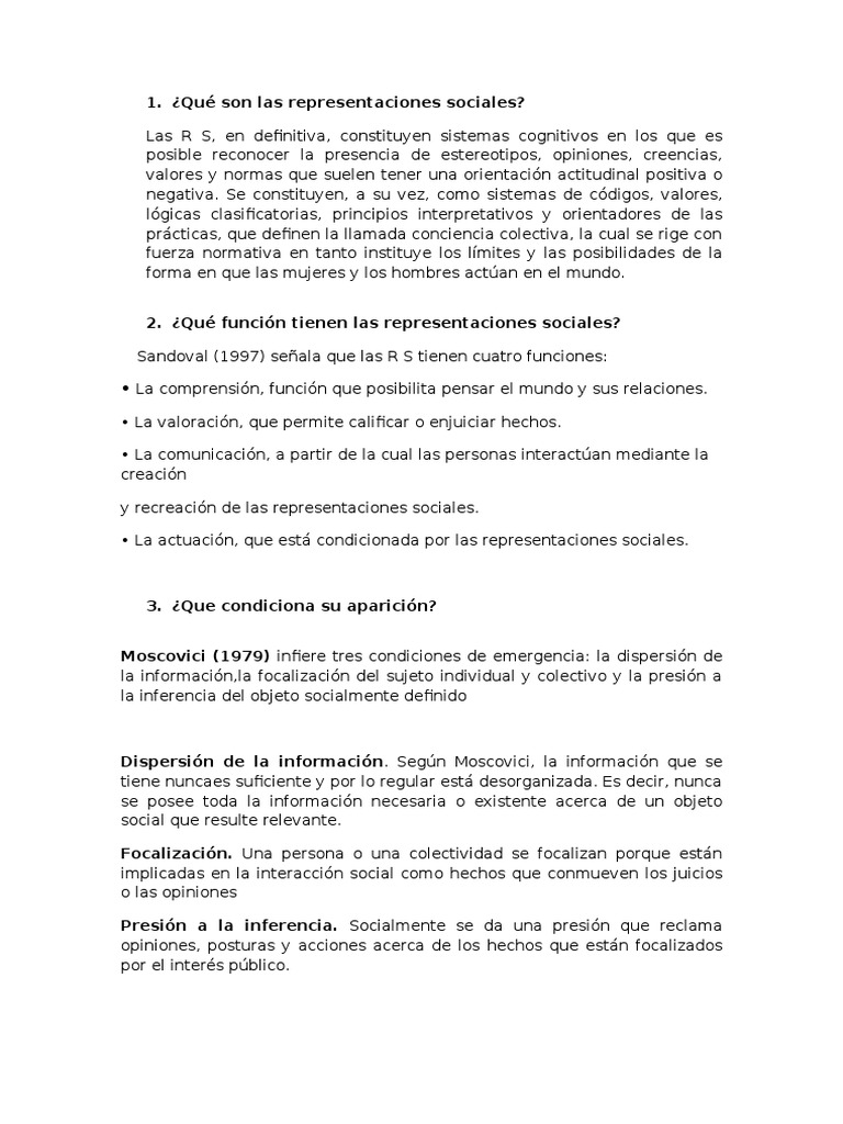 Qué Son Las Representaciones Sociales | PDF | Estereotipos | Información