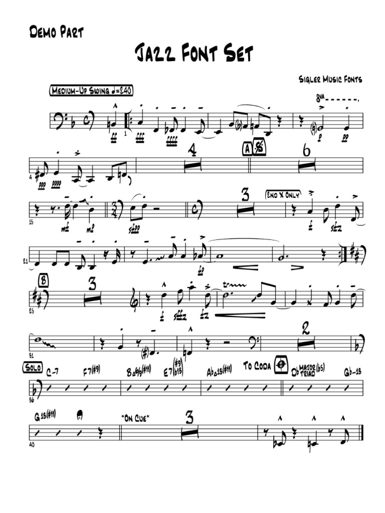 Jazz Font Demo | PDF | Chord (Music) | Bracket