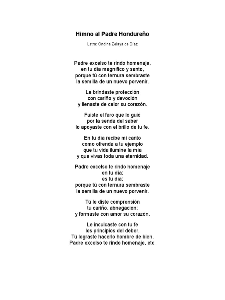 Himnos Civicos de Honduras | PDF | Amor | Religión y creencia
