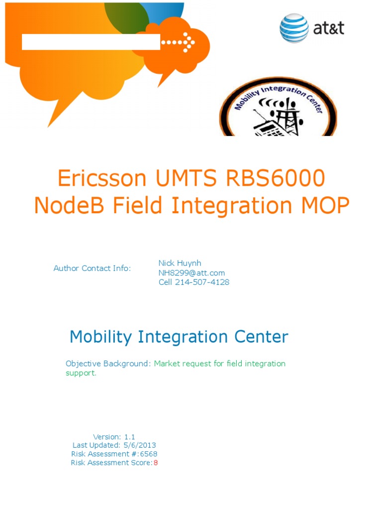 Ericsson UMTS RBS6000 NodeB Integration | PDF