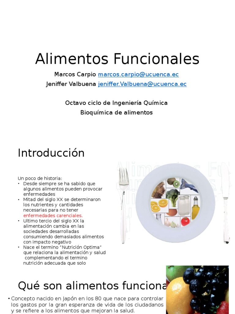 Alimentos Funcionales | PDF | Comida funcional | Alimentos