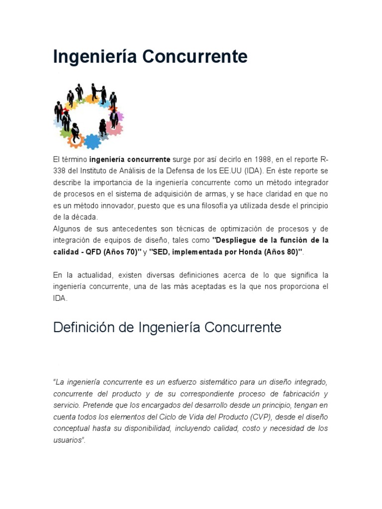 Ingeniería Concurrente | Proceso de desarrollo de software | Diseño