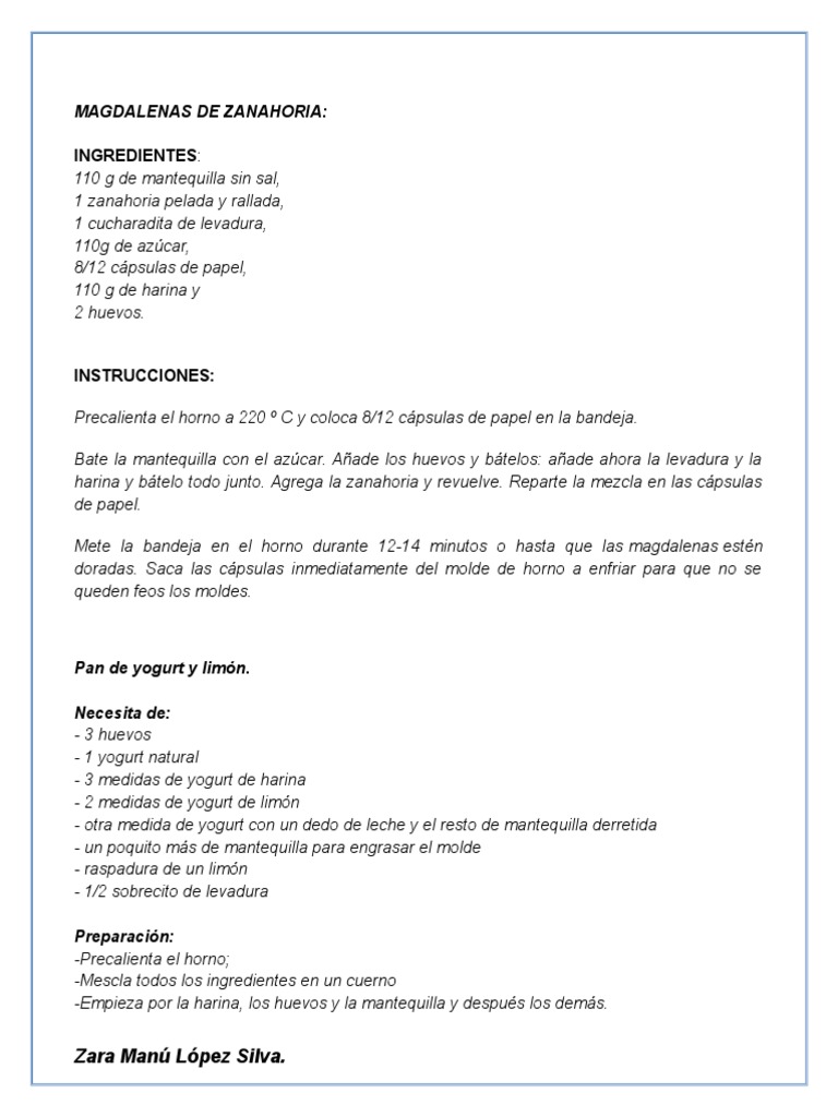 Recetas de Cocina en Verbo Imperativo | PDF