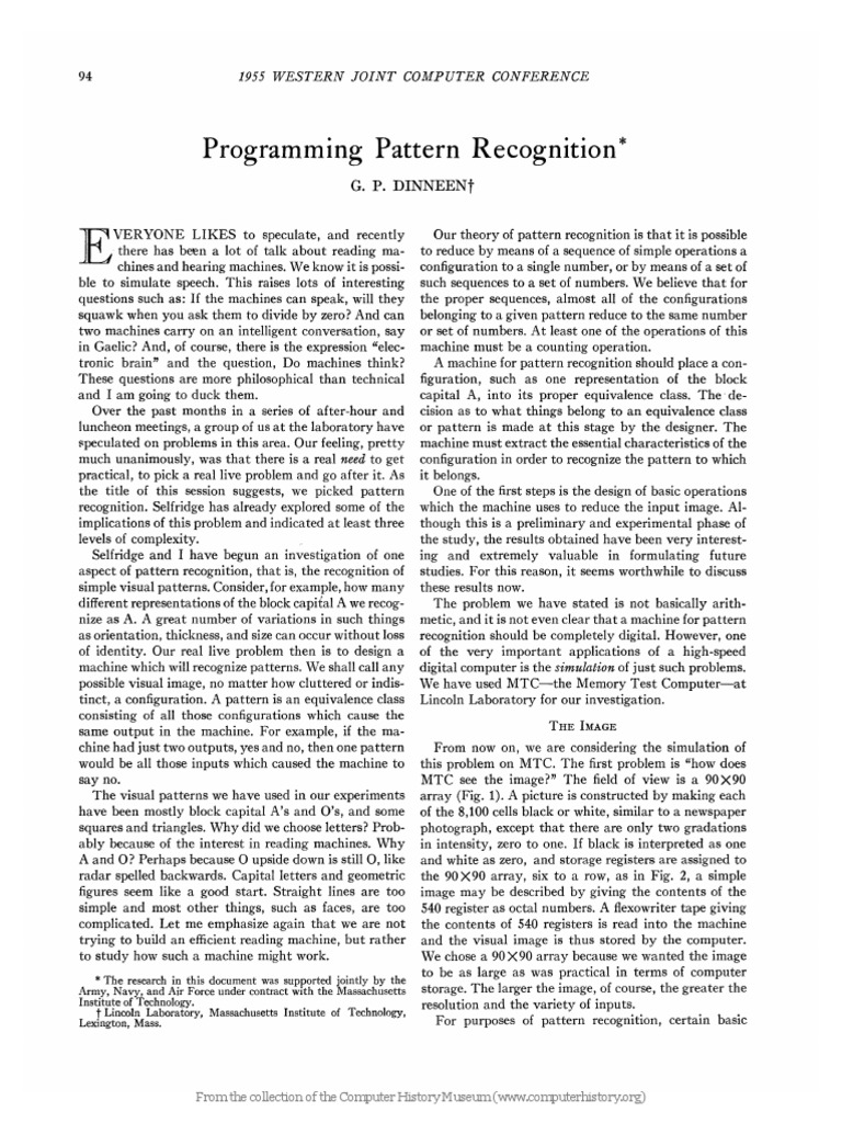 Programming Pattern Recognition Pdf Pattern Recognition Cognitive Science