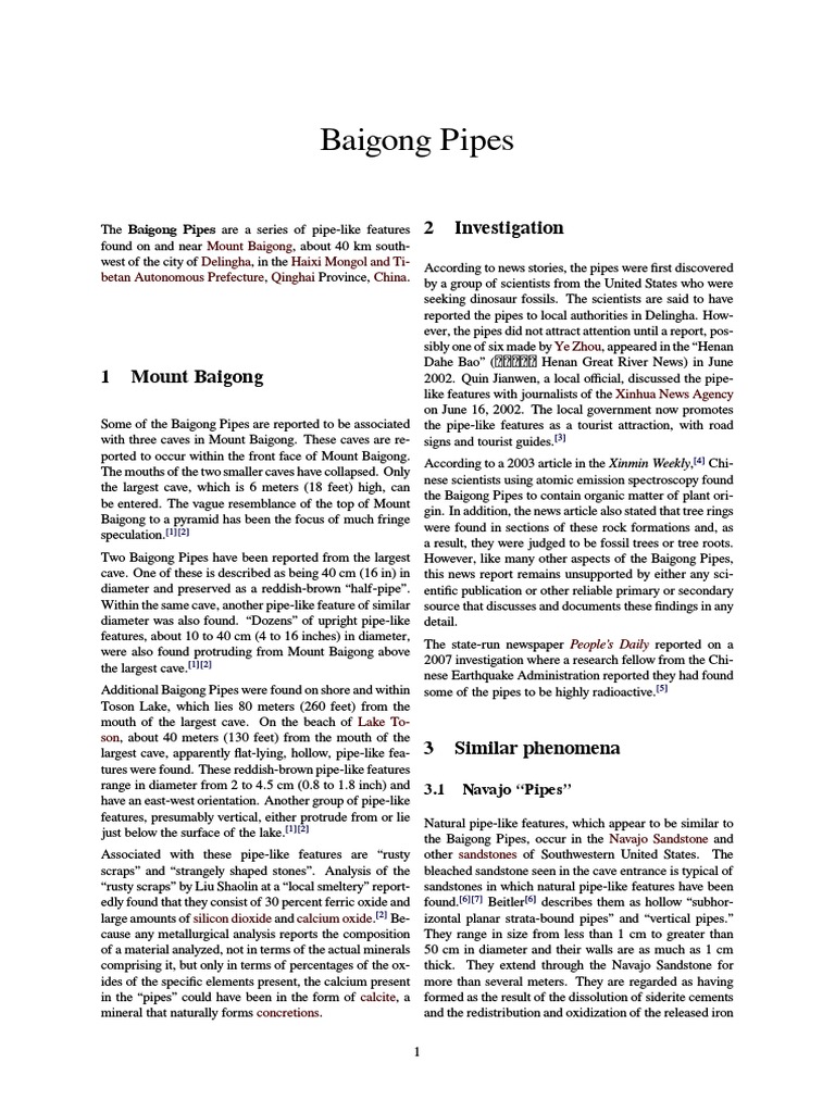 Baigong Pipes Qinghai Province, China PDF | PDF | Earth Sciences ...