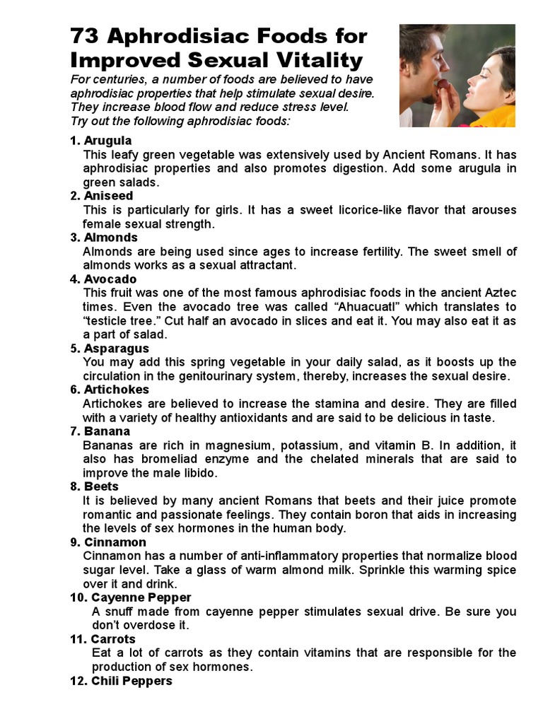 73 Foods Boost Sex Drive Pdf Libido Drink