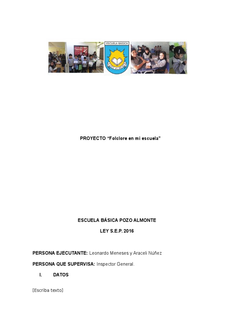 Proyecto Modelo de Folclore | PDF | Bailes | Folklore