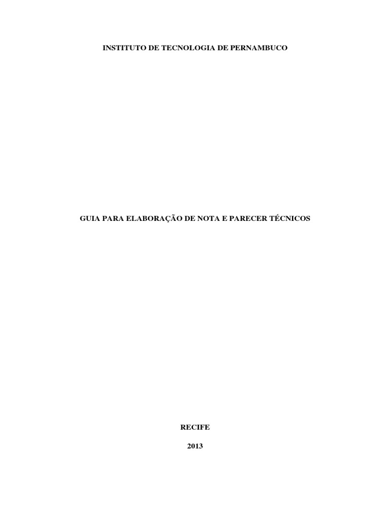 Guia para Elaboração de Pareceres Técnicos | PDF | Julgamentos ...