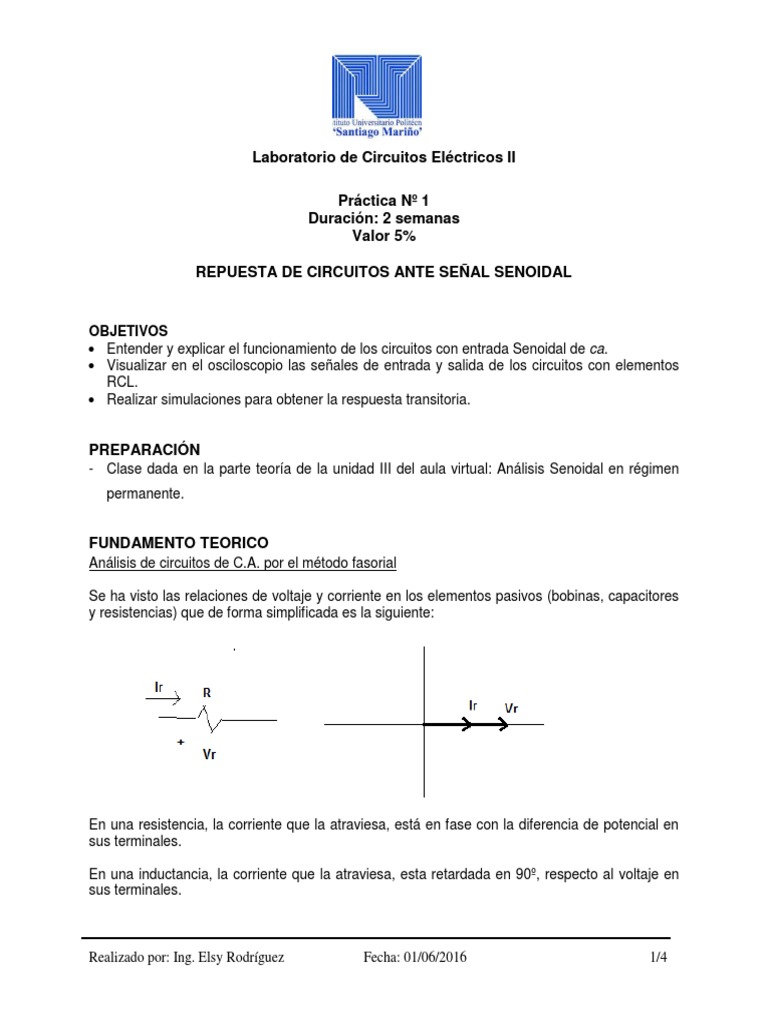 Práctica 1 De Circuitos Electricos 2 Pdf Voltaje Resistencia