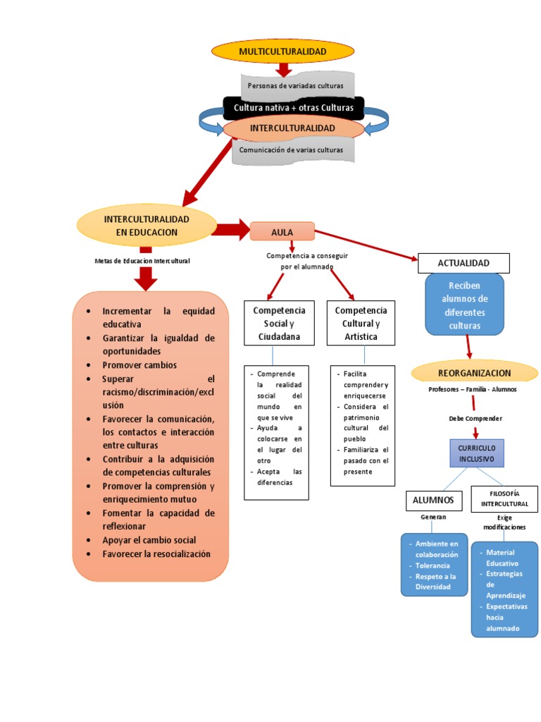 Mapa Conceptual Interculturalidad | PDF | Interculturalidad | Conceptos psicologicos