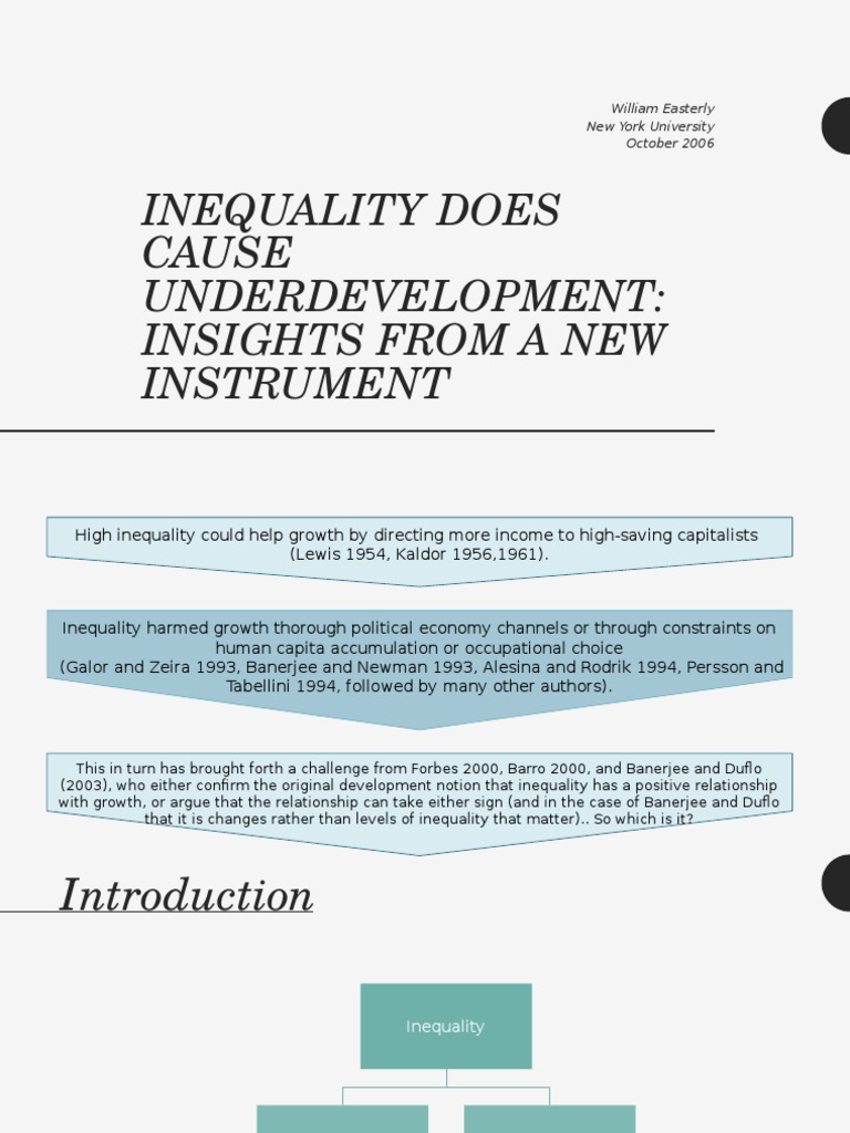 Inequality Does Cause Underdevelopment Insights From A New Instrument ...