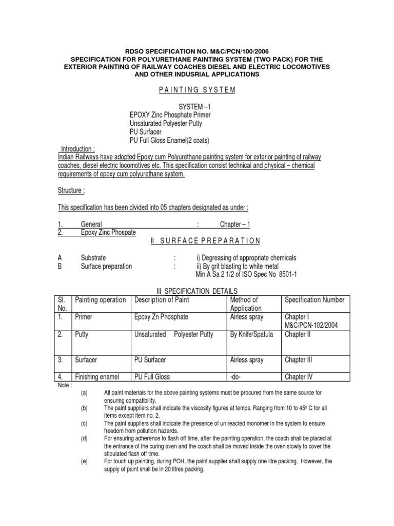 Rdso Spec M C PCN 100 2006 | PDF | Paint | Epoxy