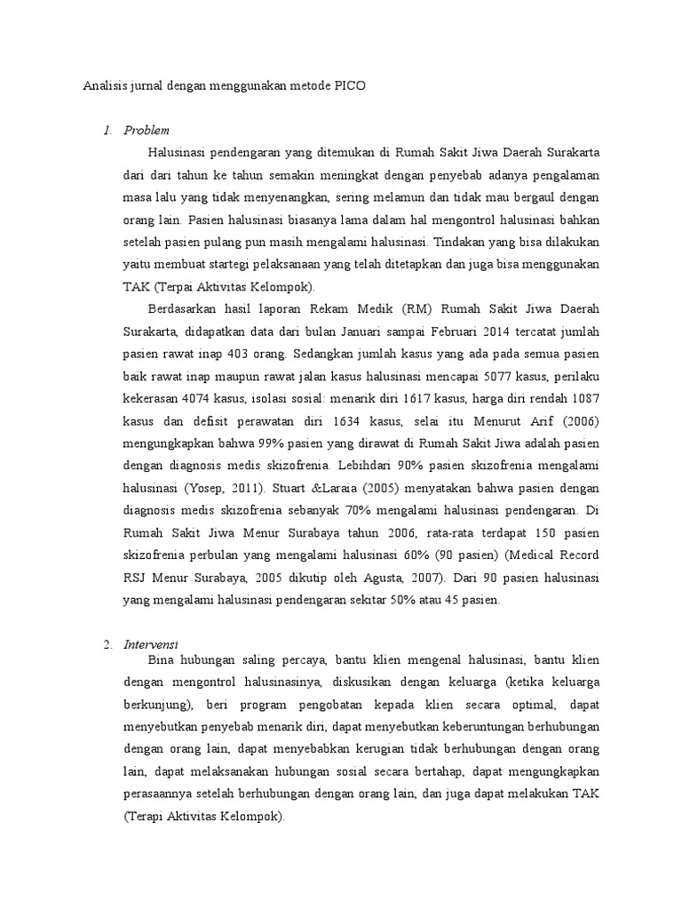 Analisis Jurnal Dengan Menggunakan Metode PICO | PDF