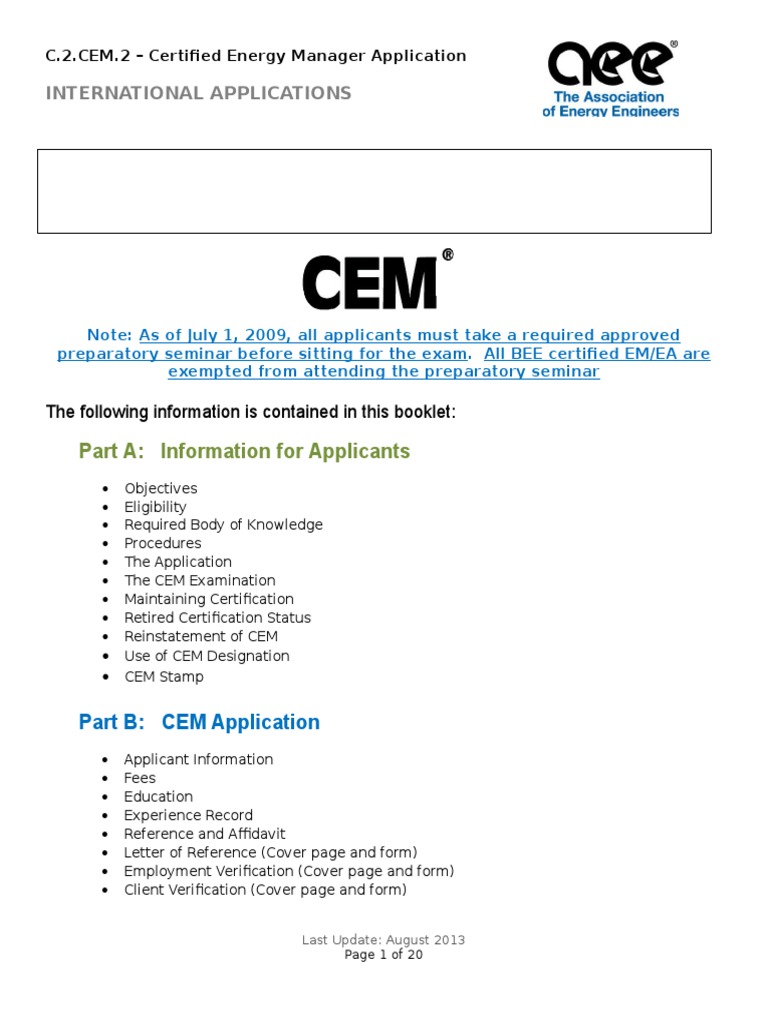 C.2.CEM.1 - CEM Application | PDF | Academic Degree | Professional ...