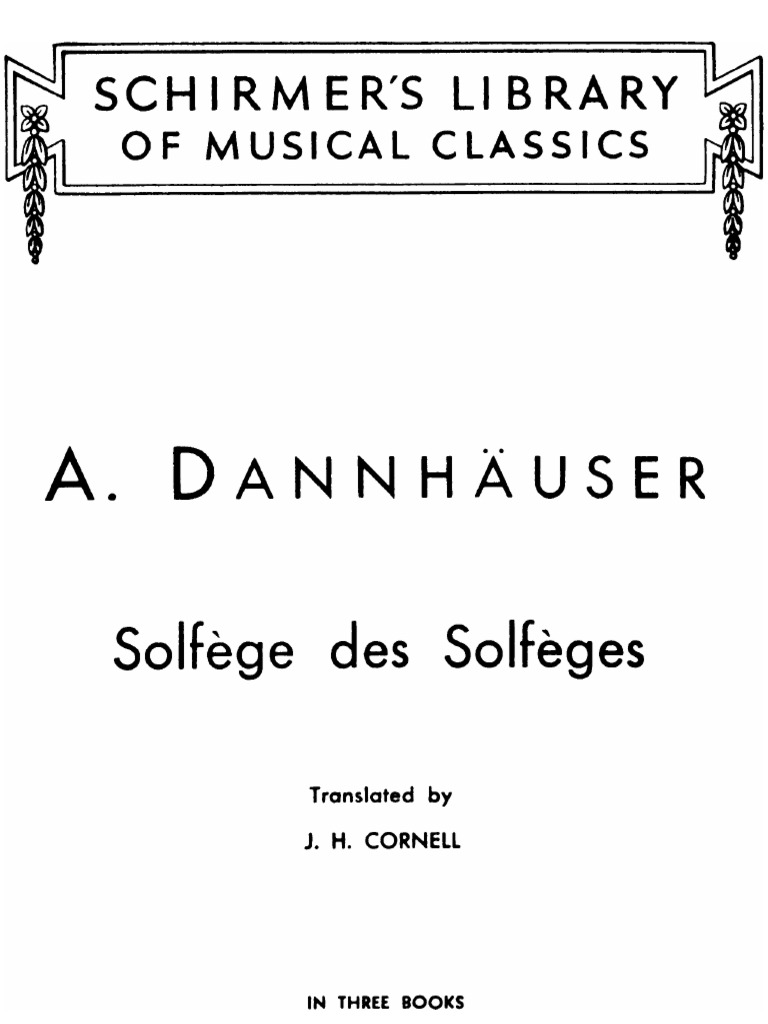 Dannhauser - Solfege Des Solfeges Book 1 - K2opt | PDF