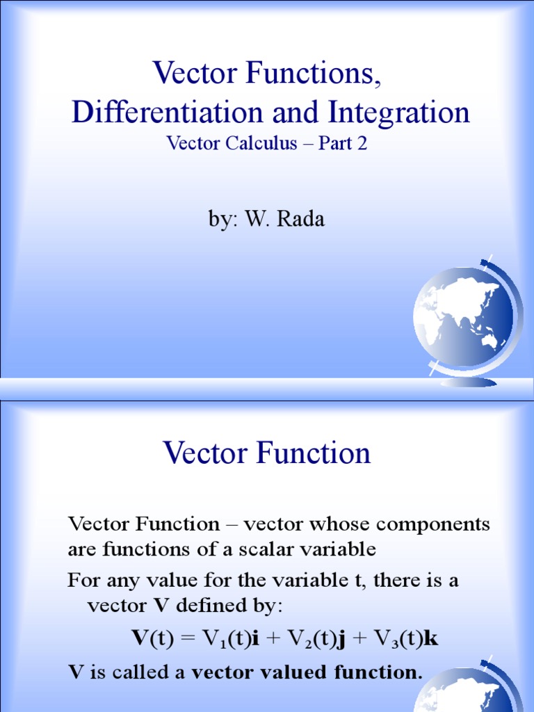 Vector Calculus 1 | PDF | Vector Space | Integral