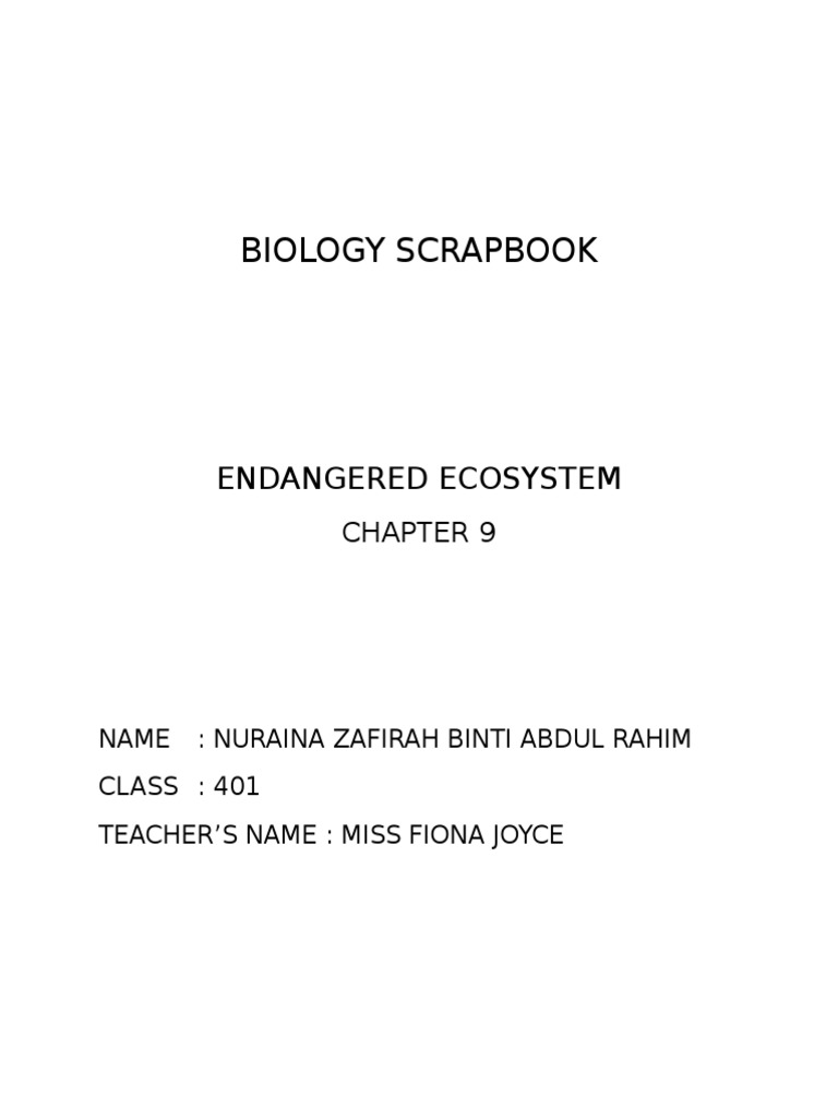 Understanding Threats to the Environment: A Student's Biology Scrapbook ...