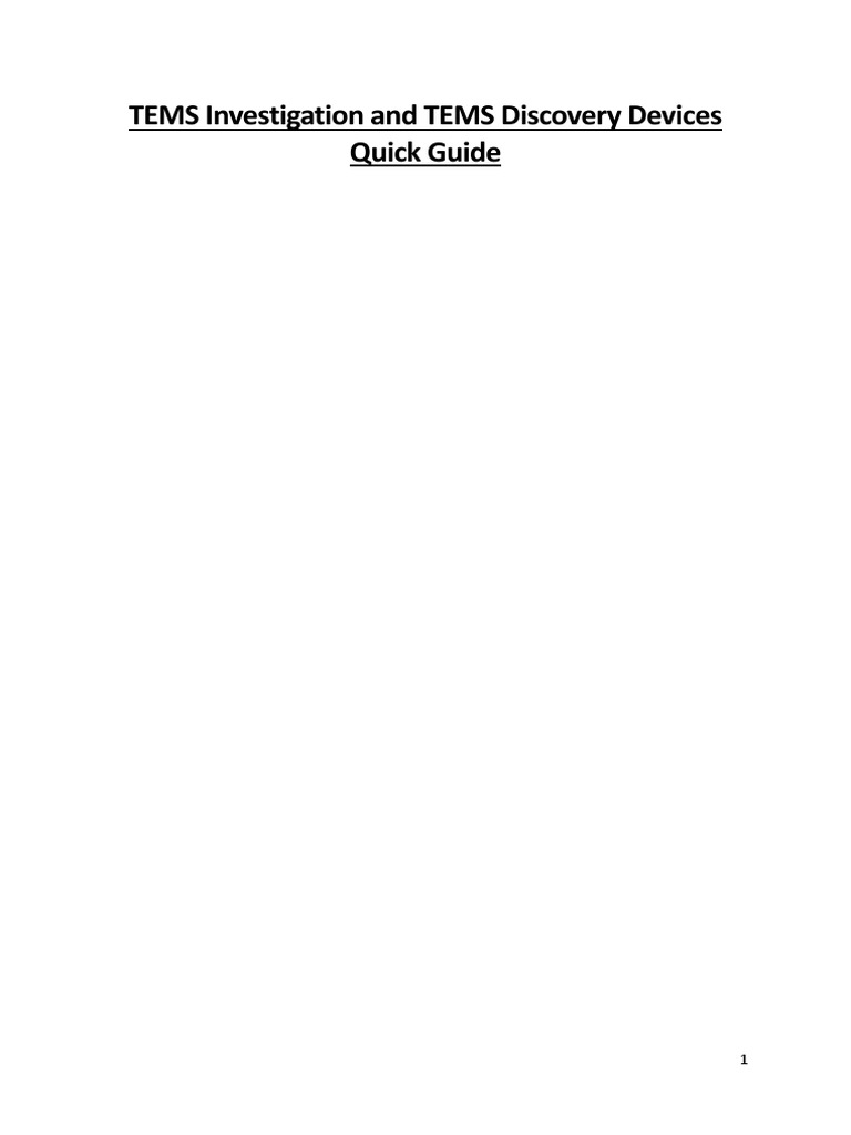 TEMS Discovery Quick How To Guide | PDF | Computer Data | Digital ...