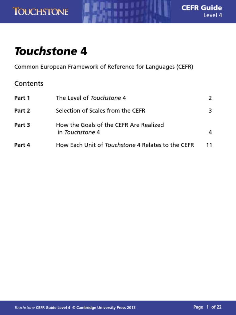 Touchstone Level4 Cefr Correlations Guide | PDF