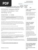 Pengerang Integrated Complex Overview | PDF | Oil Refinery | Cracking ...