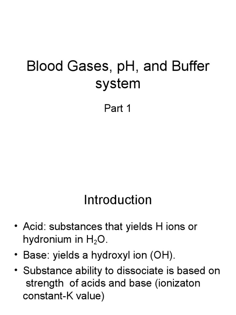 Blood Gases | PDF | Acid Dissociation Constant | Bicarbonate