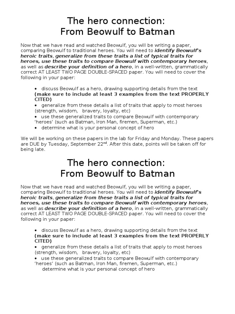 Beowulf Final Paper | PDF | Hero