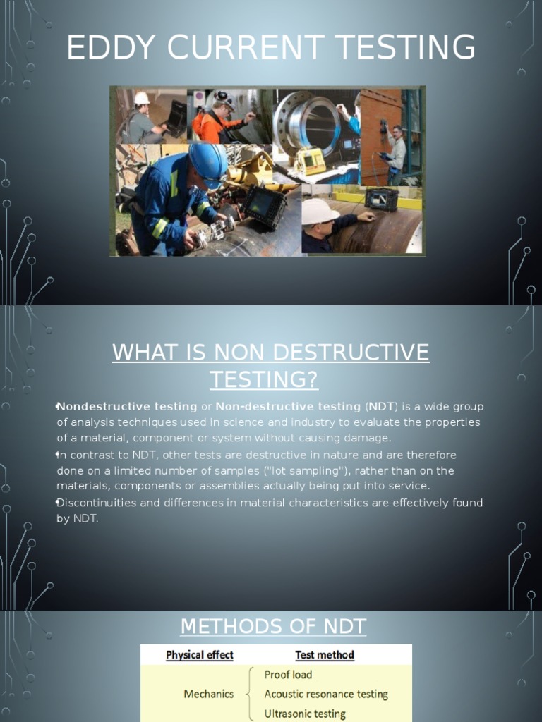 Eddy Current Testing Presentation | PDF | Nondestructive Testing | Inductor