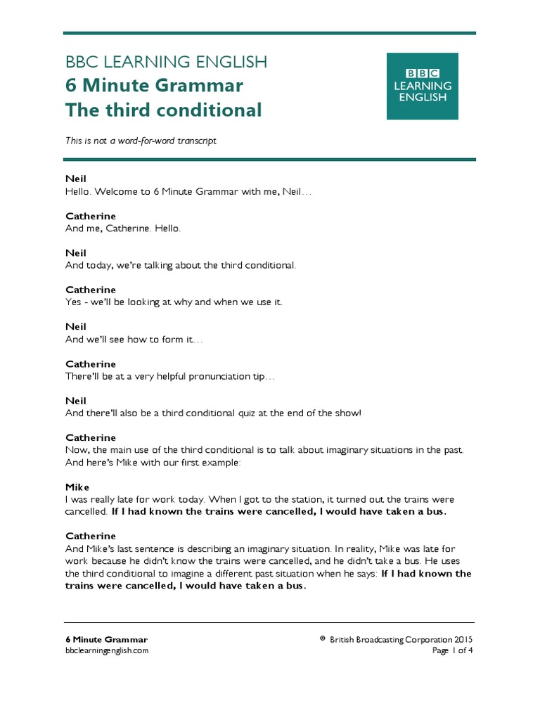 b2 U9 6min Gram 3rd Conditional | PDF | Perfect (Grammar) | Rules
