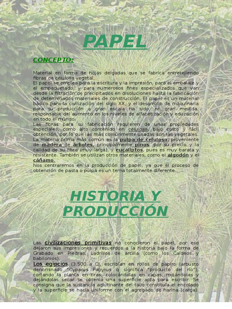 Papel, Historia y Evolución | PDF | Papel de pulpa) | Papel