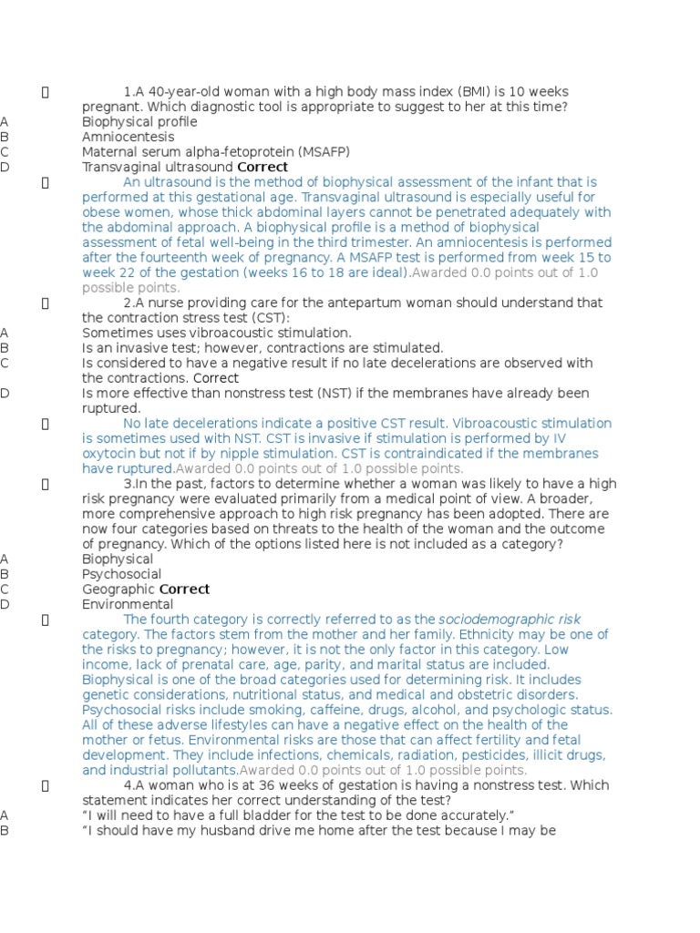 OB Evolve Test 4 | PDF | Pregnancy | Gestational Diabetes