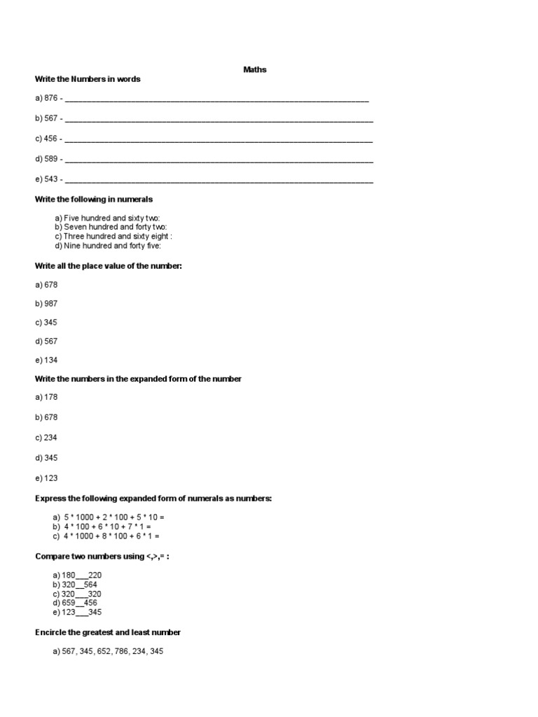 English & Maths For 3rd Standard | PDF | Shape | Multiplication