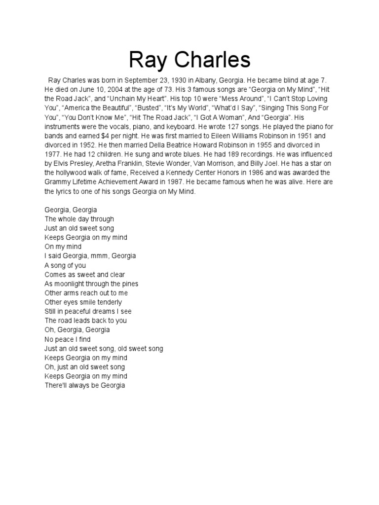 Raycharles | PDF