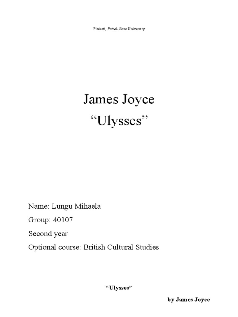 James Joyce-Ulysses | PDF | Ulysses (Novel) | James Joyce