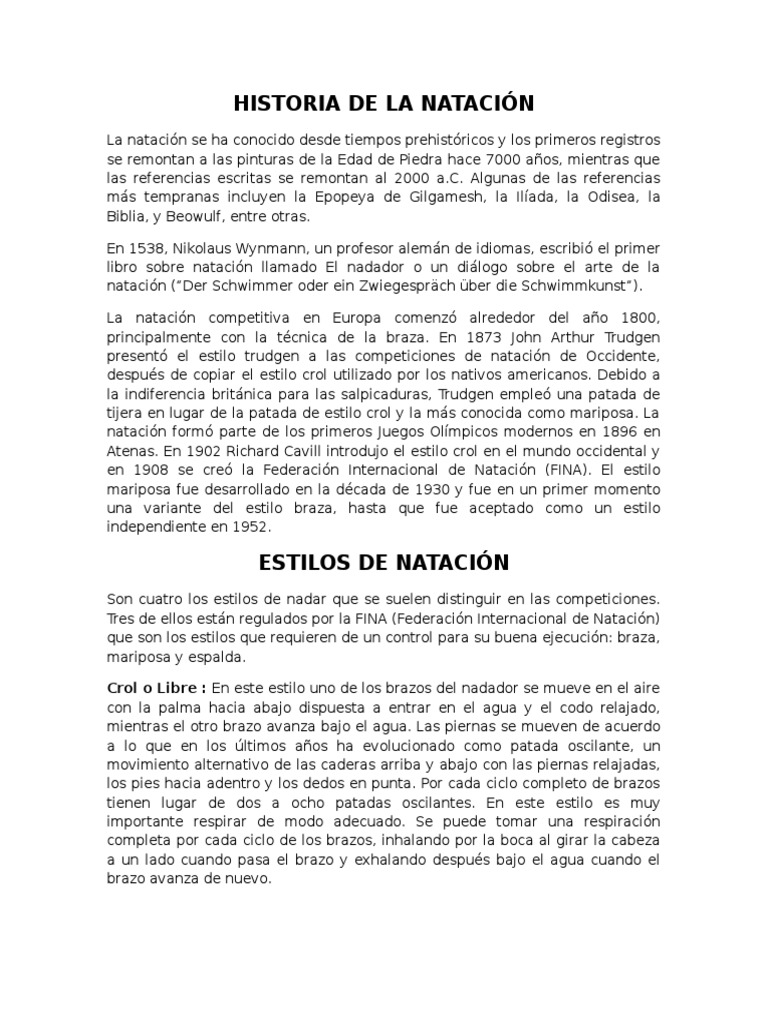 Breve Historia de La Natación | Natación humana | Natación (deporte ... Breve Historia de La Natación | Natación humana | Natación (deporte ...