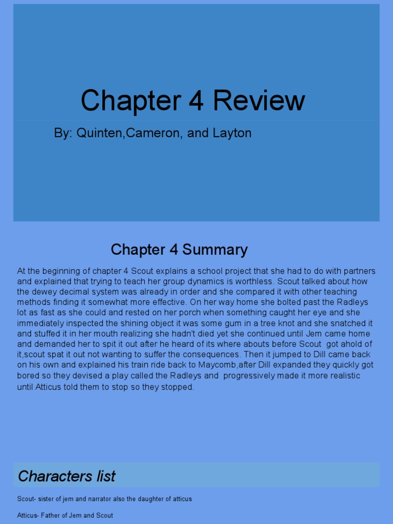Chapter 4 Summary and Analysis | PDF | General Fiction