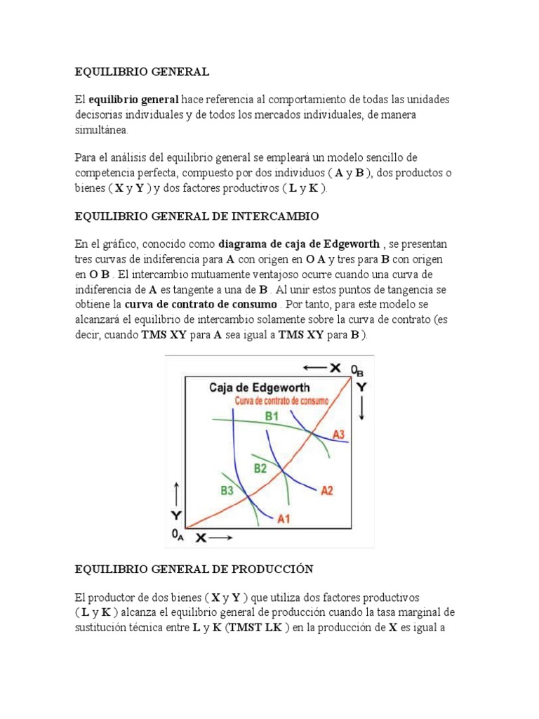 Curva de Contrato y Equilibrio General | PDF | Eficiencia de Pareto ...