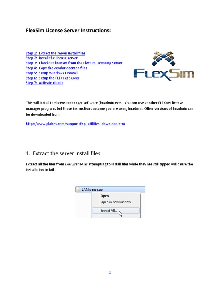 FlexSim License Server Setup Guide | PDF | Operating System Technology ...