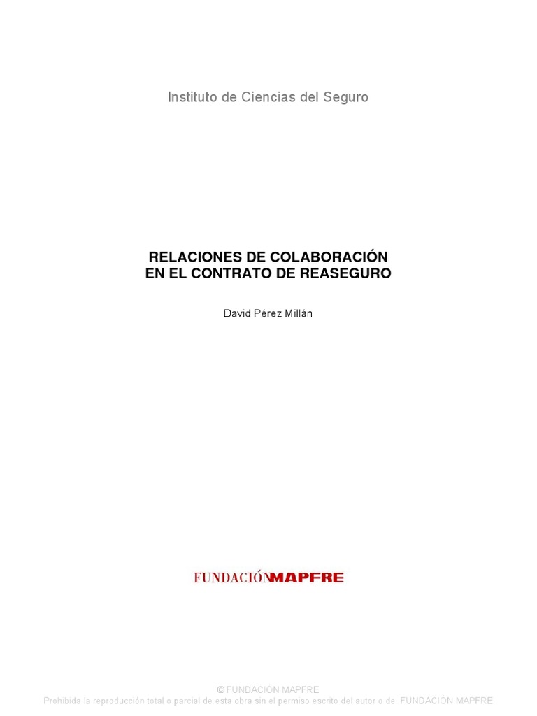 Mapfre Contrato-Reaseguro PDF | PDF | Póliza de seguros | Seguro